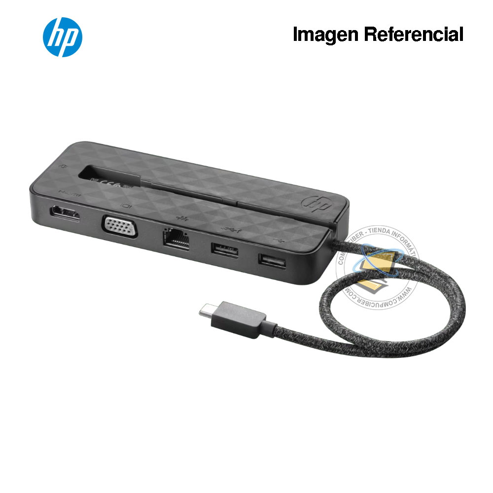 DOCKING HP USB-C 2PORTS USB/ 1 PORT HDMI/ VGA/ ETHERNET RJ45 - COMPUCIBER
